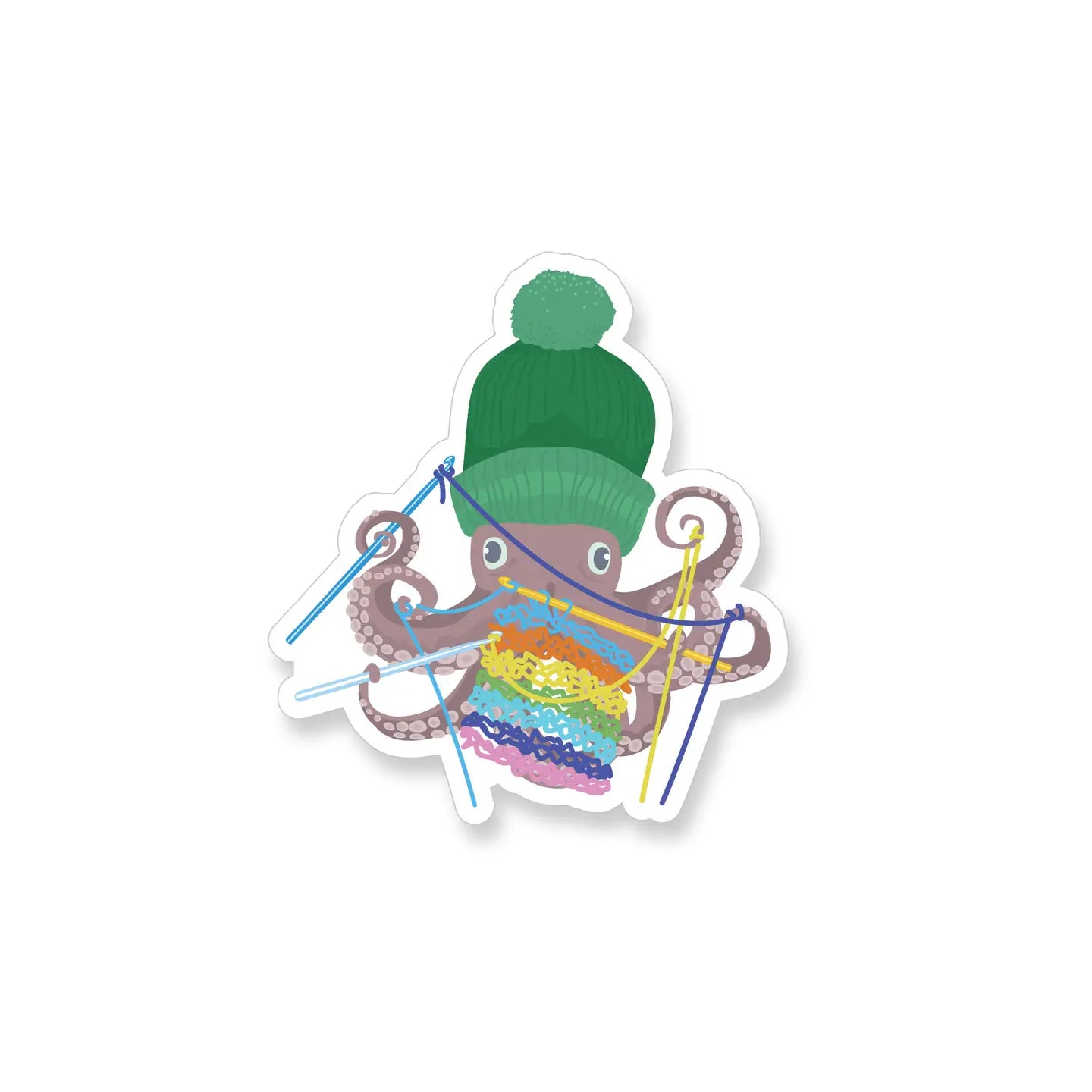 Rainbow Crochet Octopus Vinyl Sticker – Marine Biological Laboratory ...
